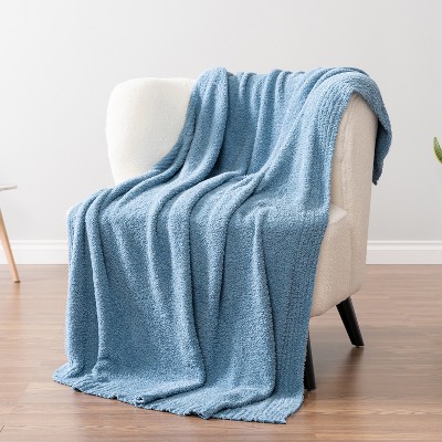 Pavilia Plush Knit Throw Blanket For Couch Sofa Bed, Super Soft Fluffy ...