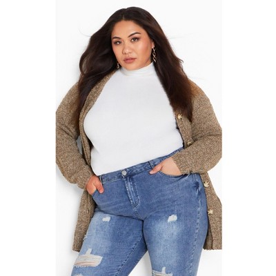 Avenue Women's Plus Size Amber Boucle Cardigan : Target