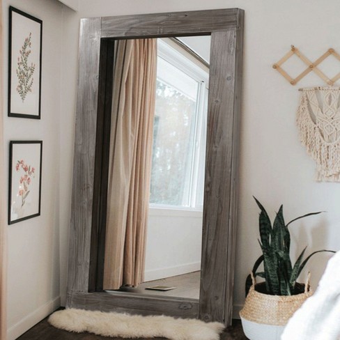 Dovelina Wood Frame Rectangular Full Length Mirror Large Wall Mirror ...