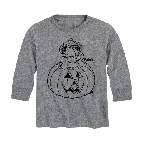 Boys' - Garfield - Boo Pumpkin Long Sleeve Graphic T-shirt : Target