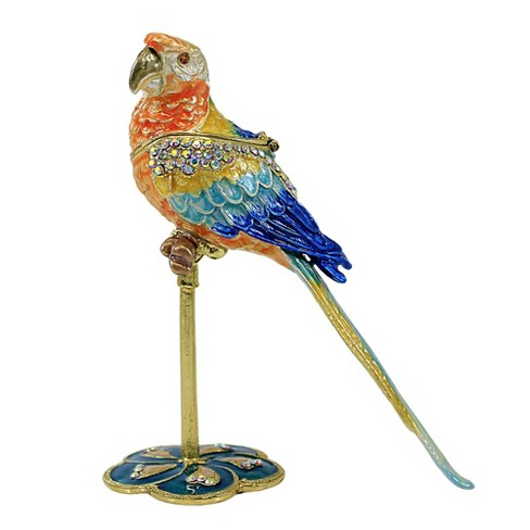 Kubla Craft 4.5 Inch Colorful Parrot Box Bird Hinged Magnetic Bird ...