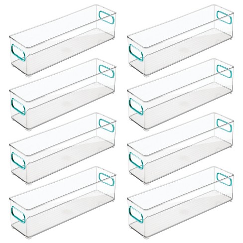 Mdesign Plastic Kitchen Pantry Food Storage Bin With Handles, 8 Pack ...