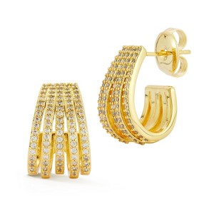 Sphera Milano Pave Cage J Hoop Earrings : Target