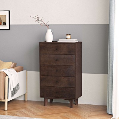 Xiyuyeu 5 Drawers Dresser For Bedroom With Retro Round Handle,modren ...