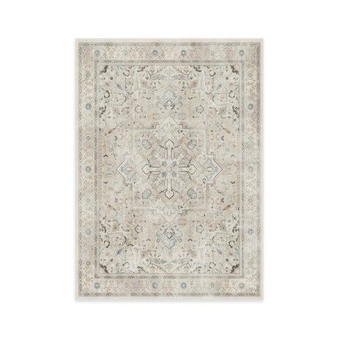 Ruggable Kamran Washable Vintage Persian Area Rug - Ivory Opal 5'x7 ...