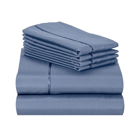 Luxclub 6 Pc Oxford California King Microfiber Solid Performance Sheet ...