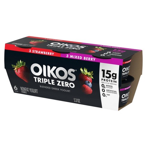 Oikos Triple Zero Variety Pack Greek Yogurt - 6ct/5.3oz Cups : Target