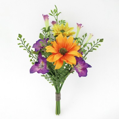 Sullivan's Mixed Flower Bouquet, Purple and Orange Faux Floral Stem for ...