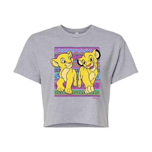 Women's Disney The Lion King Cropped Graphic T-shirt - Heather Grey - X ...