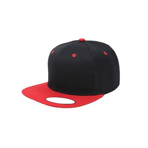 Balec 2-pack Snapback Cap Hat Flatbrim Adjustable Black And Red : Target