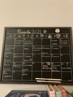 U Brands 16"x20" Wood Frame Chalkboard Calendar : Target