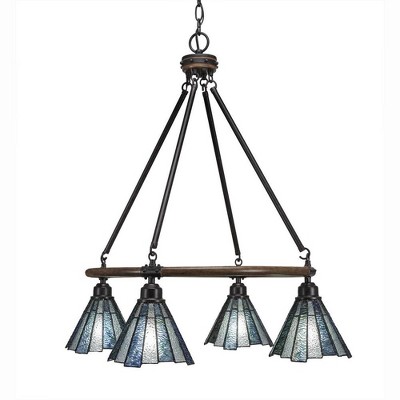 Toltec Lighting Blacksmith 4 - Light Chandelier In Painted Wood/dark ...