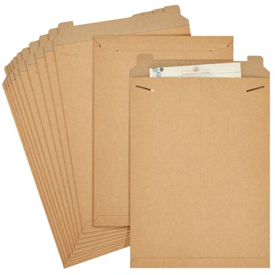 100-pack Stay Flat Rigid Mailers 9x11.5 With Self Adhesive Seal, 450 ...