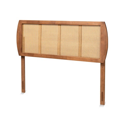 King Harris Wood & Synthetic Rattan Headboard Walnut - Baxton Studio ...