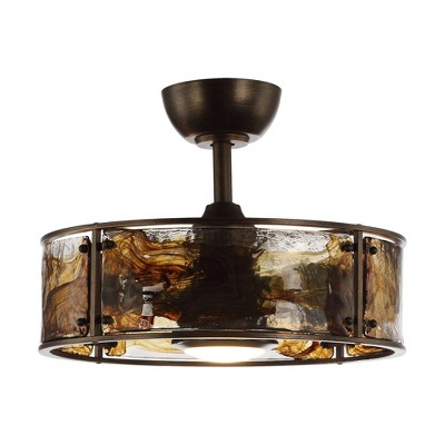 Parrot Uncle 21" Rust Bronze Indoor Integrated Led Metal Cage Ceiling ...