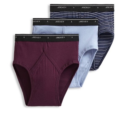 Jockey Men's Classic Low Rise Brief - 3 Pack 36 Black Stripe/red Apple ...