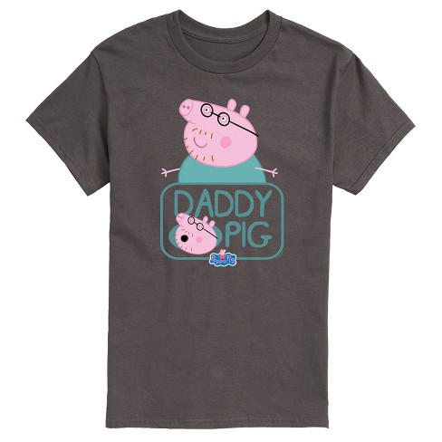 Men's Peppa Pigs Daddy Short Sleeve Graphic T-shirt - Charcoal - Medium ...
