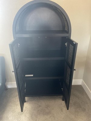 Woven Arched Wood Cabinet Black - Threshold™ : Target