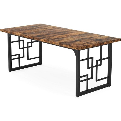 Tribesigns 63" Large Office Executive Desk, Industrial Wooden Computer ...