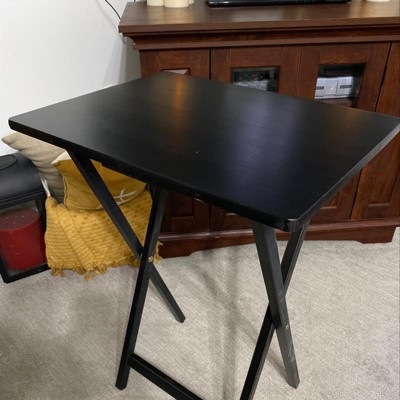 5pc Tv Tray Set Wood Black - Plastic Dev Group : Target