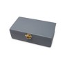 Classic Touch Grey Wood Decorative Box With Gold Flower Opener : Target