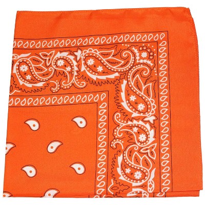 18 Pack 22 Inch Regular Size Polyester Paisley Bandanas Orange : Target