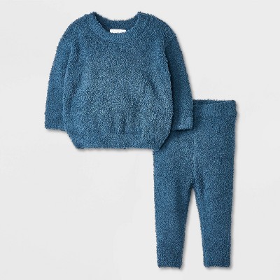 Grayson Mini Baby Boys' Cozy Pullover & Leggings Set - Blue : Target