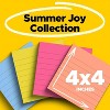 Post-it Super Sticky Notes 4" X 4" Summer Joy Collection Lined 90 Sheet ...