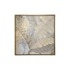 Canvas Leaf Palm Framed Wall Art With Gold Frame Brown - Cosmoliving By ...