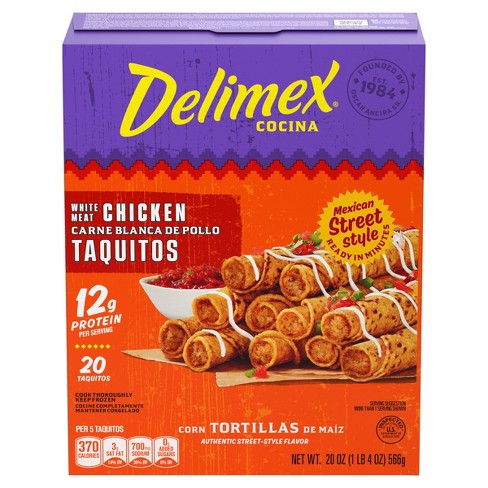 Delimex Chicken Corn Taquitos Frozen Snacks - 1.25lb/20ct : Target