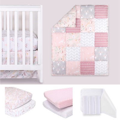 The Peanutshell Fairytale Forest Crib Bedding Set For Baby Girls, 3 ...