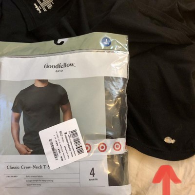 Men's Short Sleeve 4pk Crewneck T-shirt - Goodfellow & Co™ White L : Target