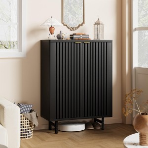 6-Tier Shoe Cabinet with Doors, Wood Shoe Storage Organizer for Pairs ...