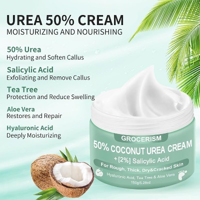 Grocerism 50% Coconut Urea Cream & 2% Salicylic Acid Cream - Callus ...
