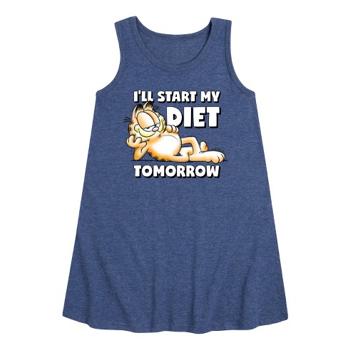 Garfield Start My Diet Tomorrow - Heather Navy - Large : Target
