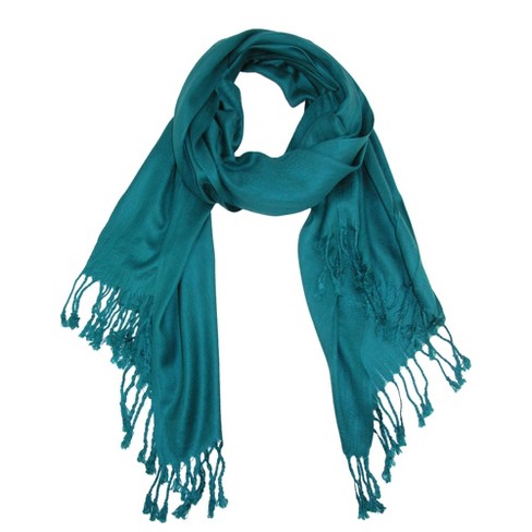 Ctm Women's Classic Pashmina Shawl Wraps, Teal : Target