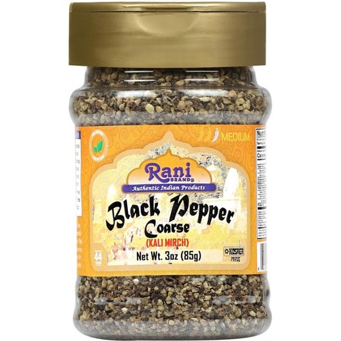 Black Pepper Coarse Ground (28 Mesh) - 3oz (85g) - Rani Brand Authentic ...