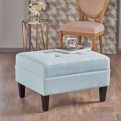 Xiyuyeu Modern Upholstered Square Ottoman Stool With Wood Legs,small ...