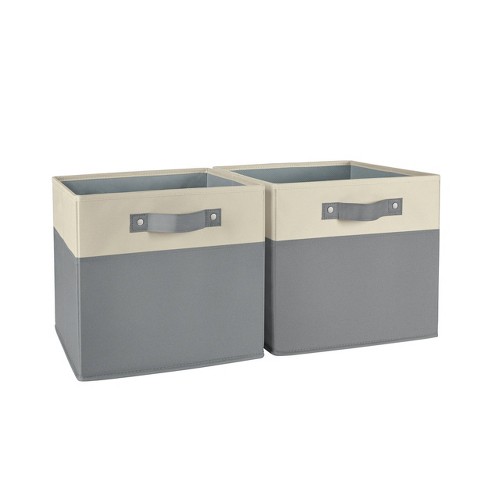 2pc Kids' 10.5" Two-toned Folding Storage Bin Set Gray - Riverridge ...