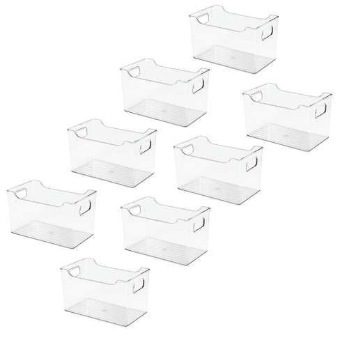 Mdesign Deep Plastic Office Storage Container Bin With Handles, 8 Pack ...