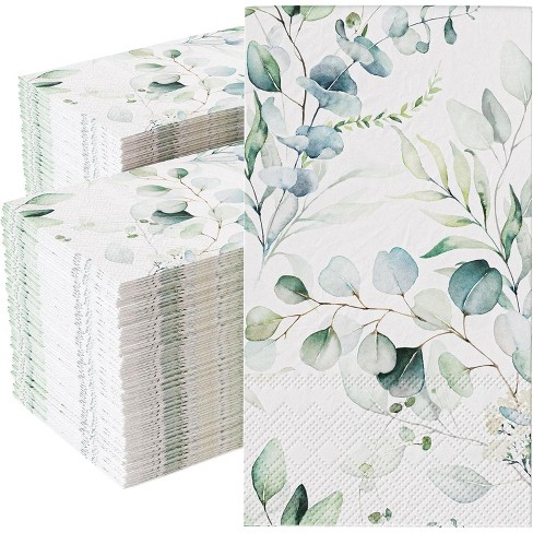 Trendables 100 Count Rectangle Paper Napkin Eucalyptus Print Dinner ...