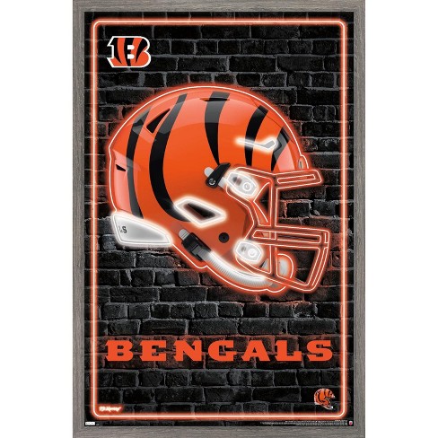 Trends International Nfl Cincinnati Bengals - Neon Helmet 23 Framed ...