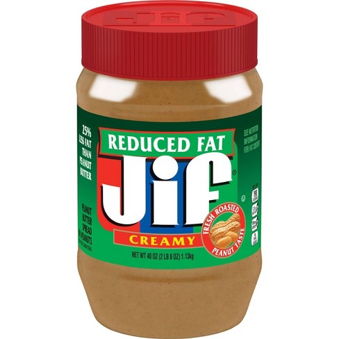 Jif Reduced Fat Creamy Peanut Butter - 40oz : Target