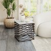 HomeStock 22 in.H Side Table - White Marble Top & Antique Bronze Base ...