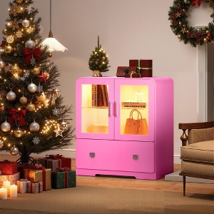27'' Tall Display Cabinet with Acrylic Doors and LED Lights : Target