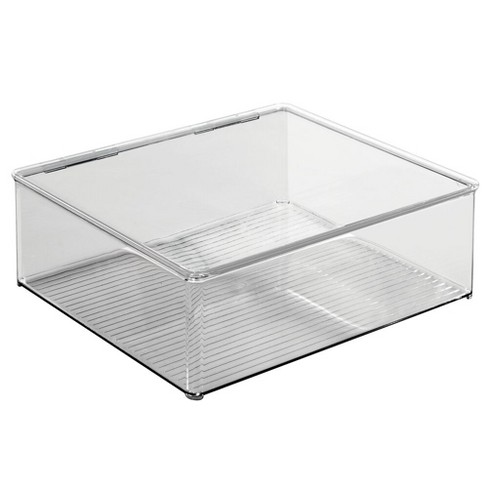 Mdesign Plastic Stackable Kitchen Storage Box - Clear/smoke Gray : Target