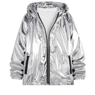 Lars Amadeus Men's Long Sleeves Zipper Holographic Metallic Shiny ...