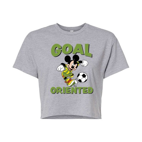 Women's Disney Soccer Goal Cropped Graphic T-shirt - Heather Grey ...