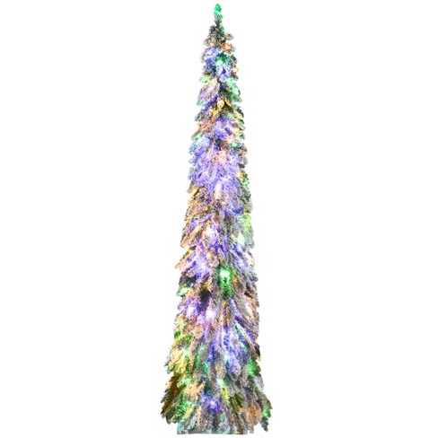Homcom 7 Ft Pencil Prelit Artificial Christmas Tree Holiday Decoration ...