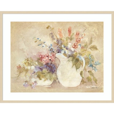 Amanti Art 41"x33" Cascading Floral Ii By Cheri Blum Wood Framed Wall ...